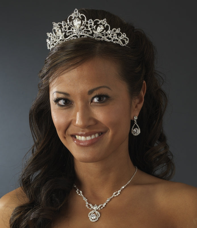 Stunning Silver Plated Crystal Bridal Tiara – La Bella Bridal Accessories