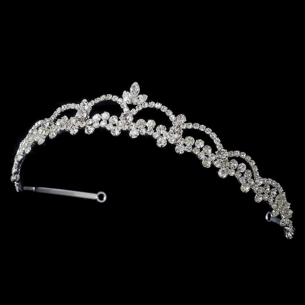 Dainty Elegant Shining Crystal Bridal Tiara – La Bella Bridal Accessories