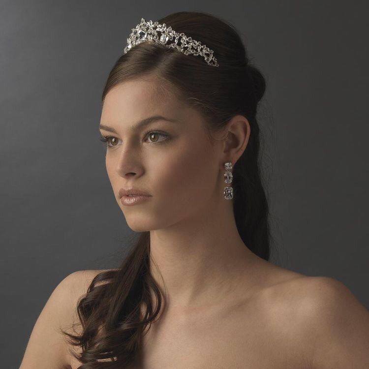 Elegant Couture Silver Crystal Bridal Tiara – La Bella Bridal Accessories