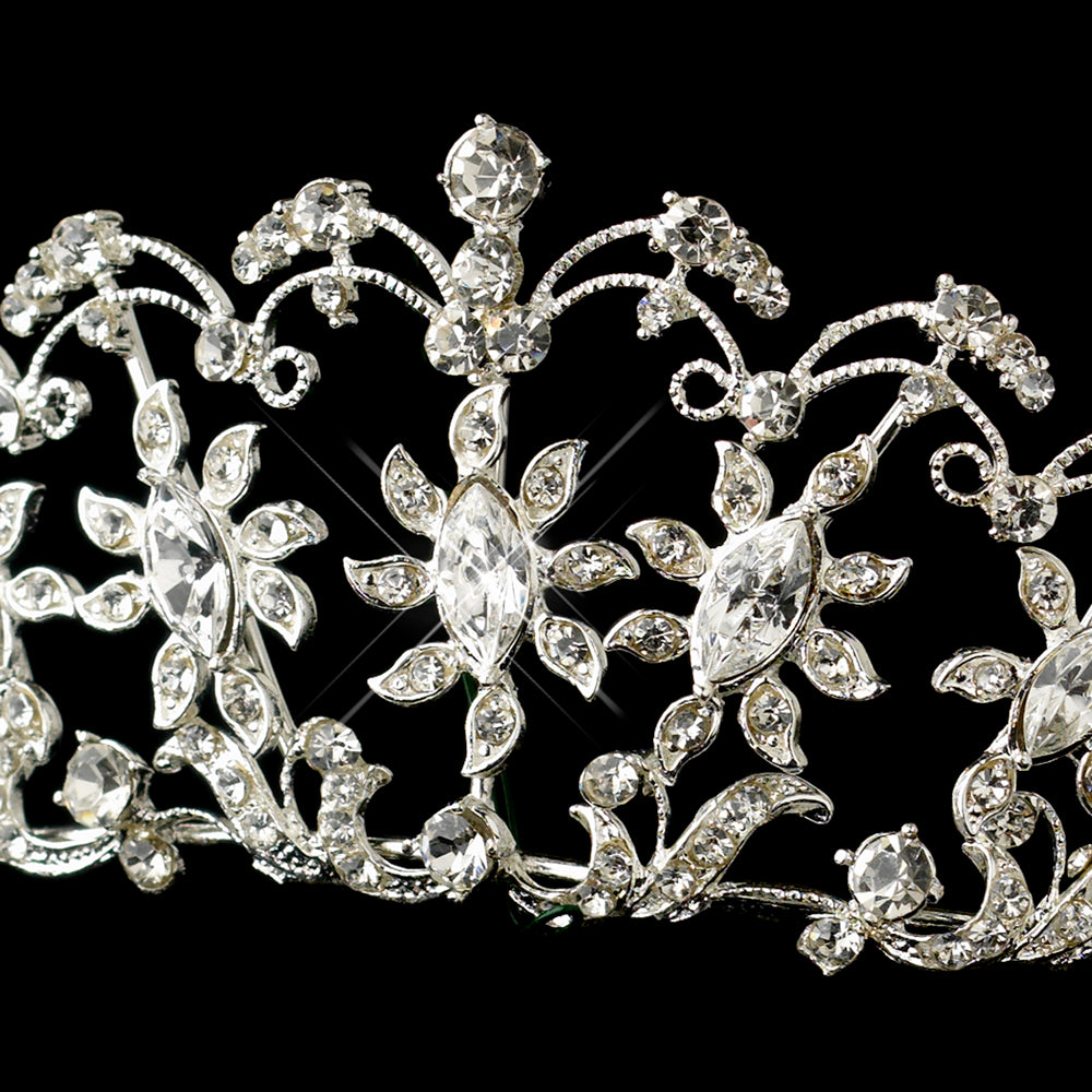 Crystal Sun flower Wedding Tiara Headpiece – La Bella Bridal Accessories